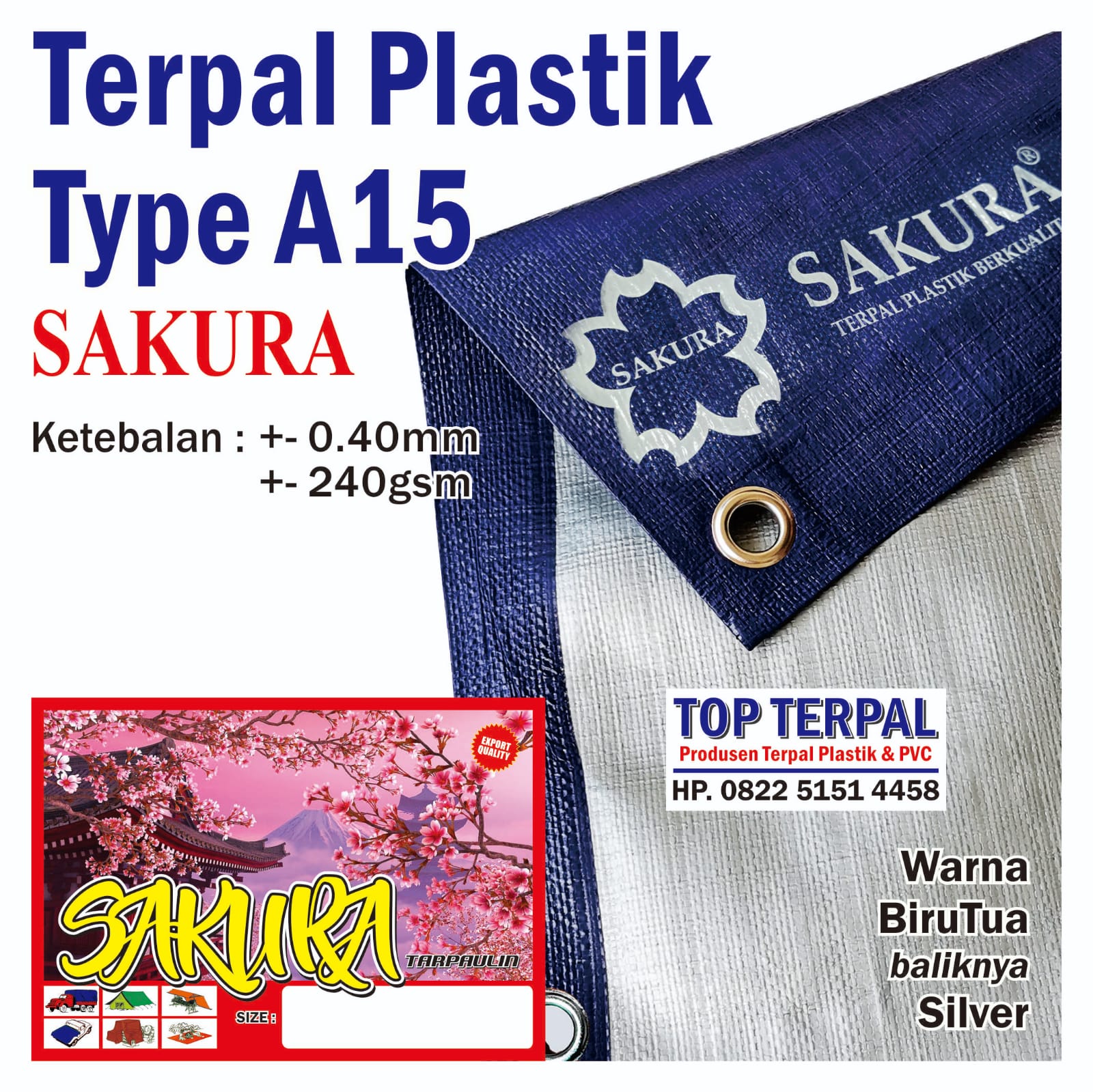 Terpal Sakura A15 Ukuran Custom | Jual Terpal | TopTerpal.com